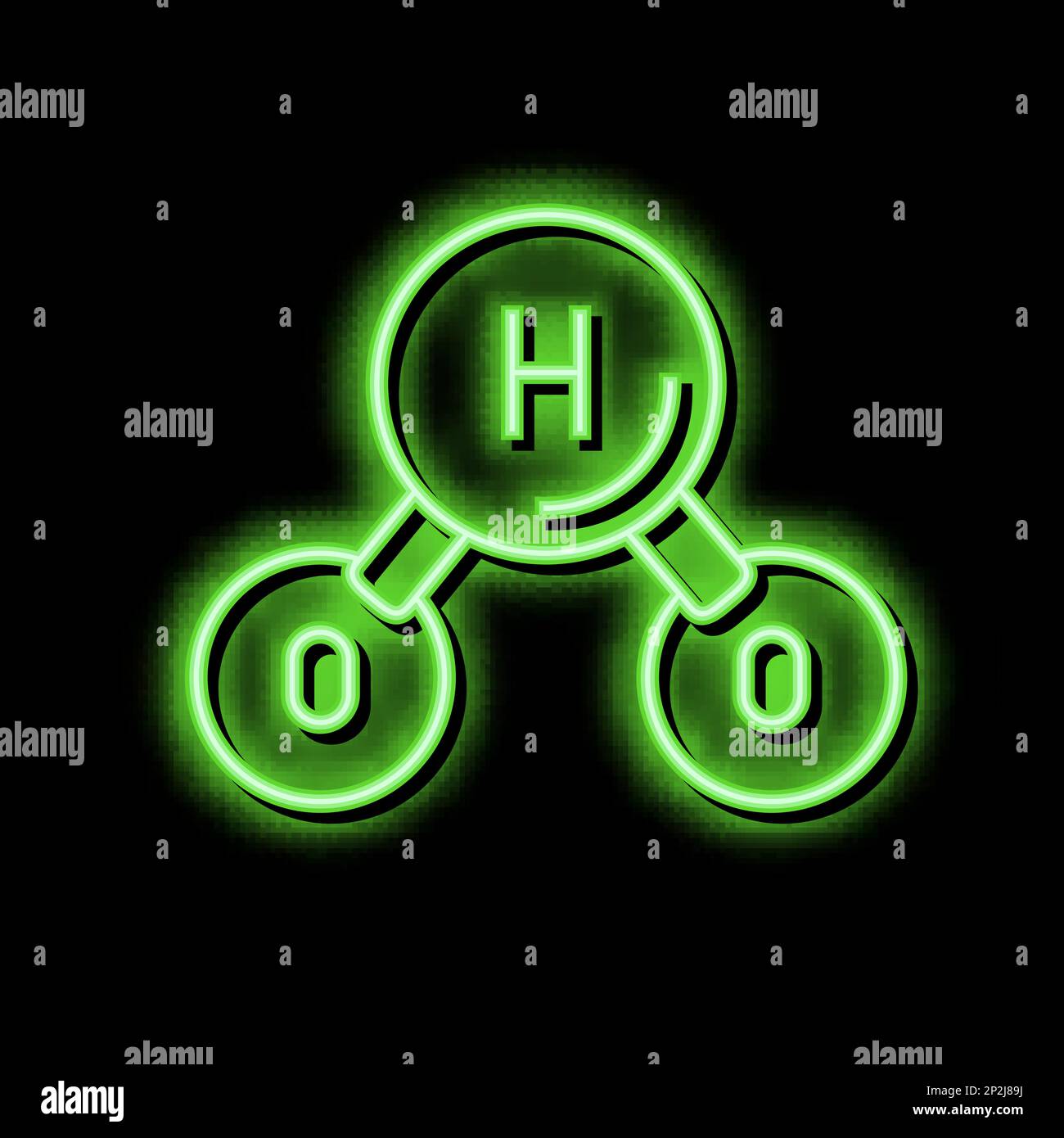 h2o water molecule neon glow icon illustration Stock Vector Image & Art ...