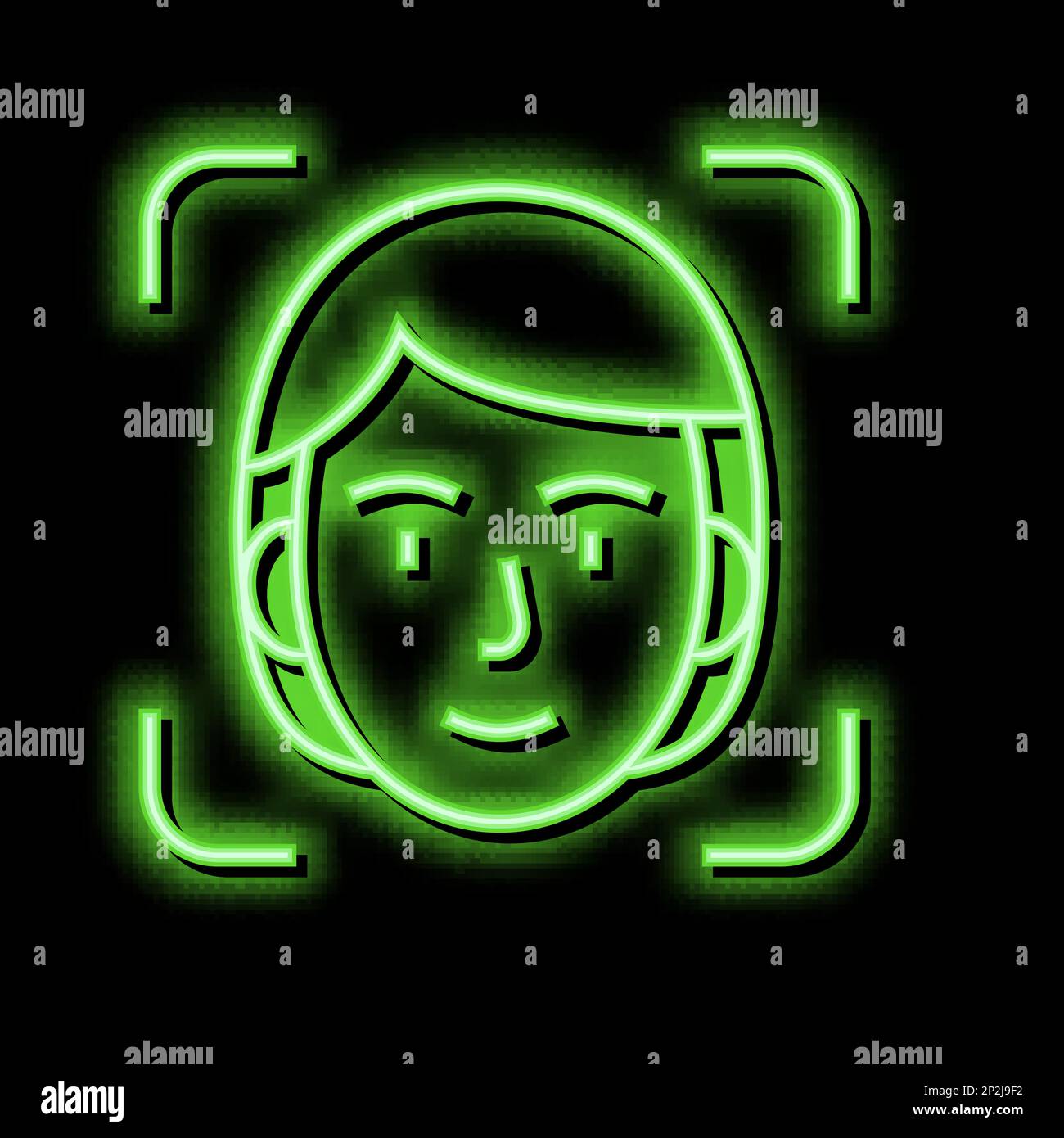 successful access face id neon glow icon illustration Stock Vector ...