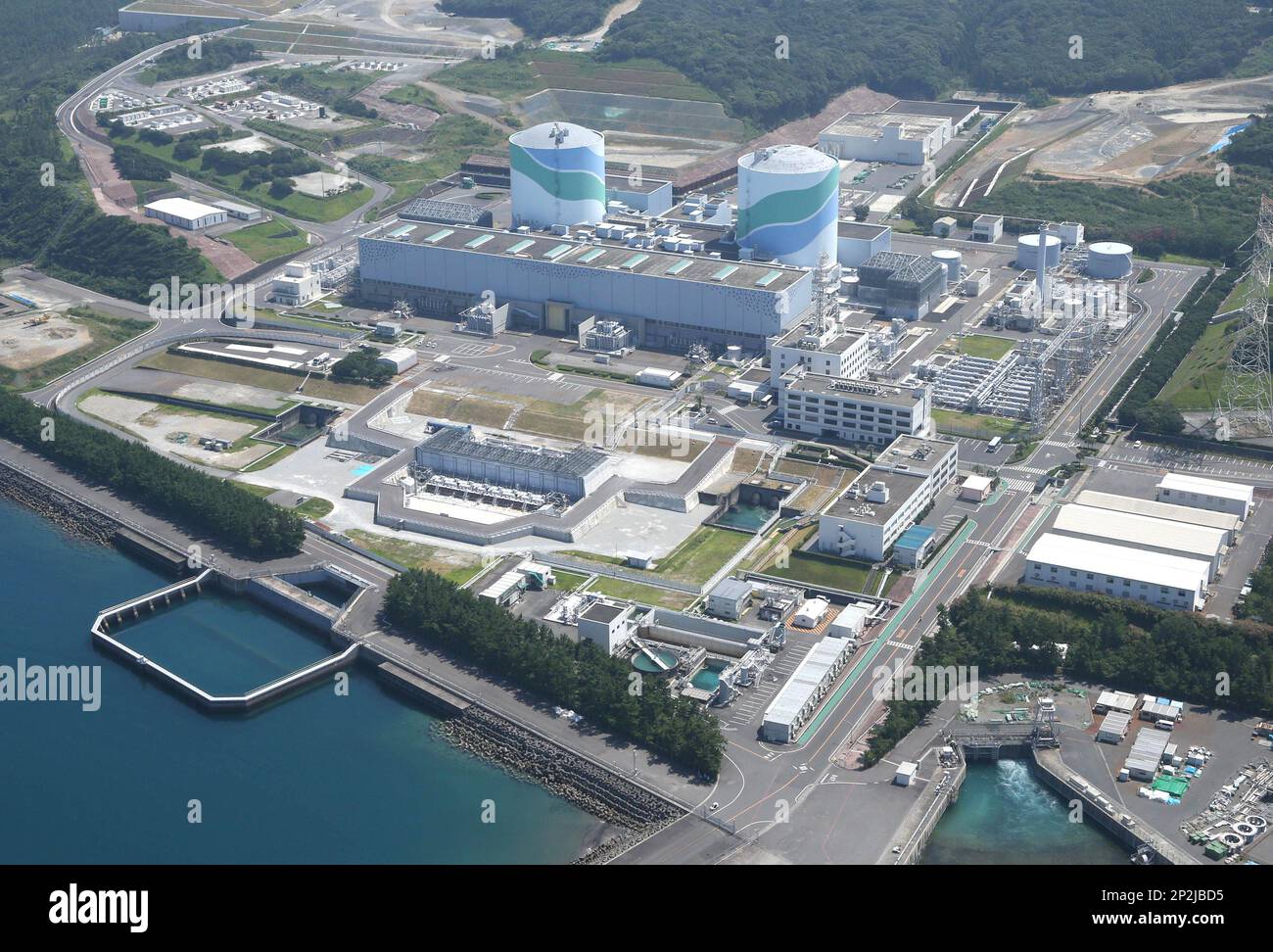 An aerial photo shows the No. 1 reactor of Sendai nuclear plant ...