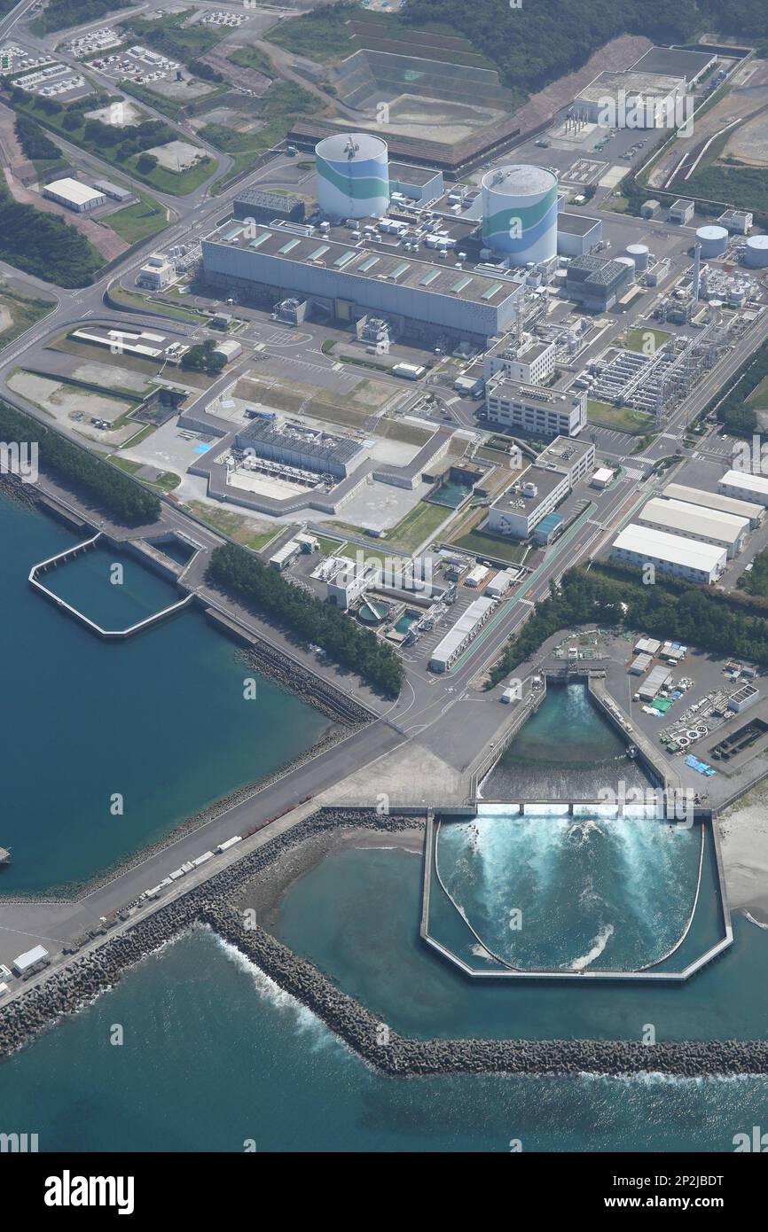 An aerial photo shows the No. 1 reactor of Sendai nuclear plant ...