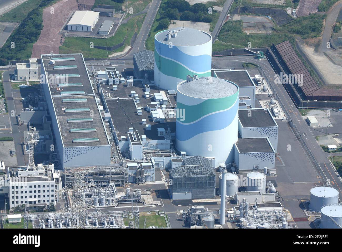 An aerial photo shows the No. 1 reactor of Sendai nuclear plant ...