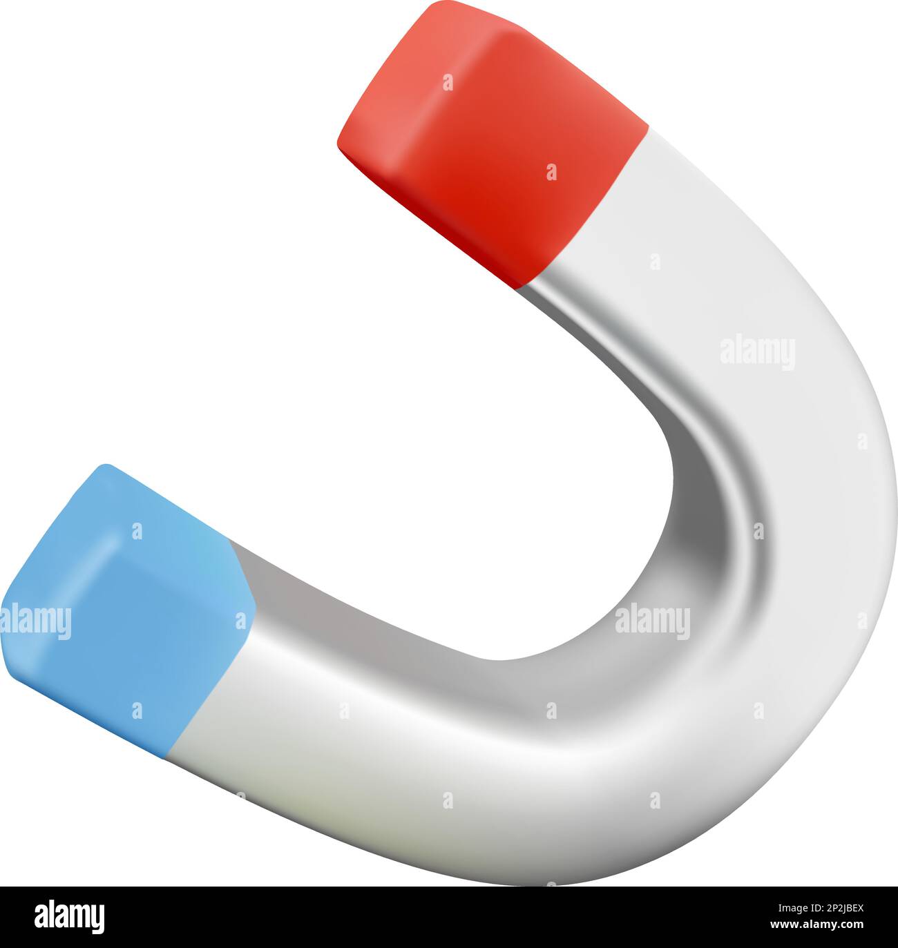 3D vector illustration of u shaped magnet isolated on white background ...