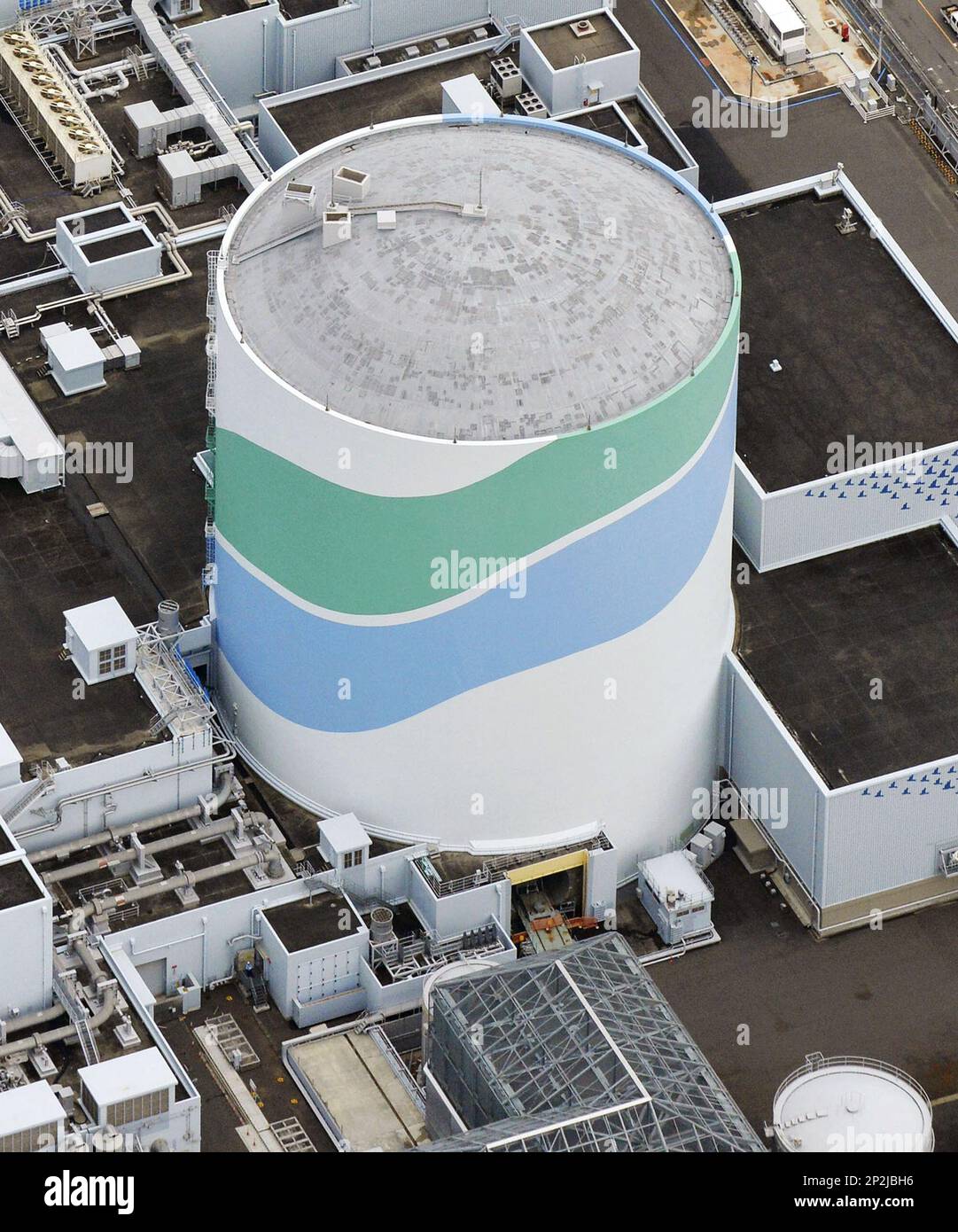 This aerial photo shows reactors of No. 1, at the Sendai Nuclear Power ...