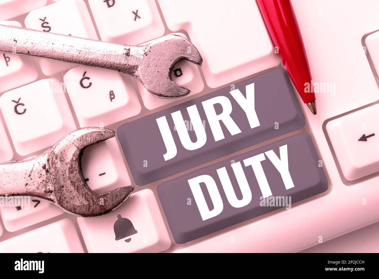 Sign displaying Jury Duty. Business idea obligation or a period of ...