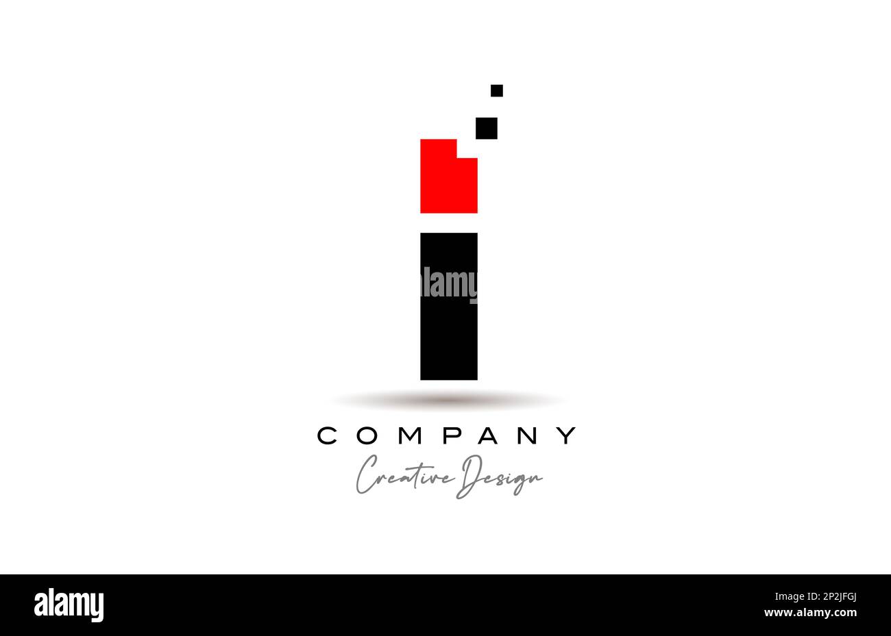 red black I alphabet letter logo icon design with dots. Creative ...