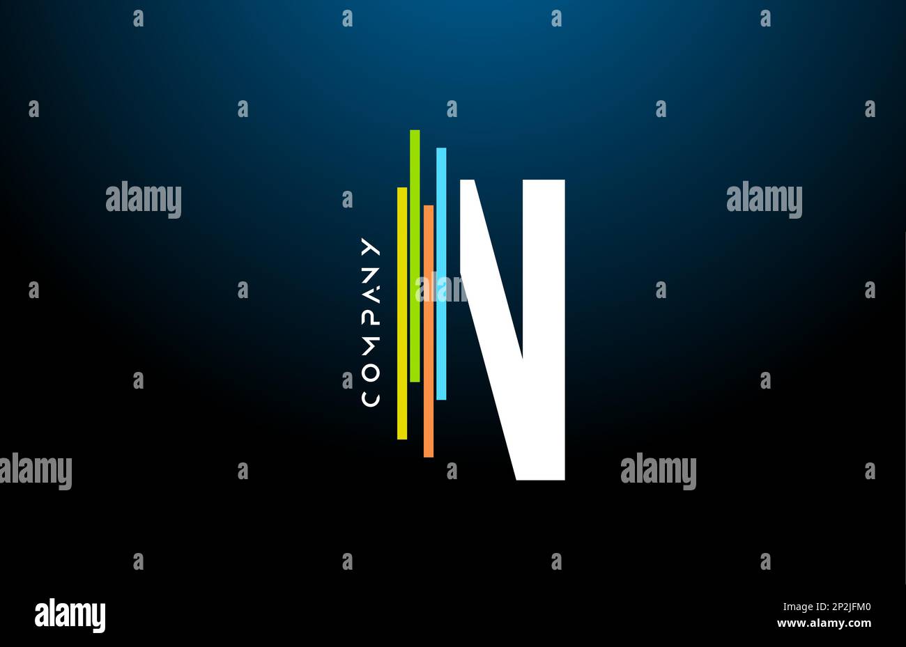 colored N alphabet letter logo icon design with line. Creative template for company and business ...