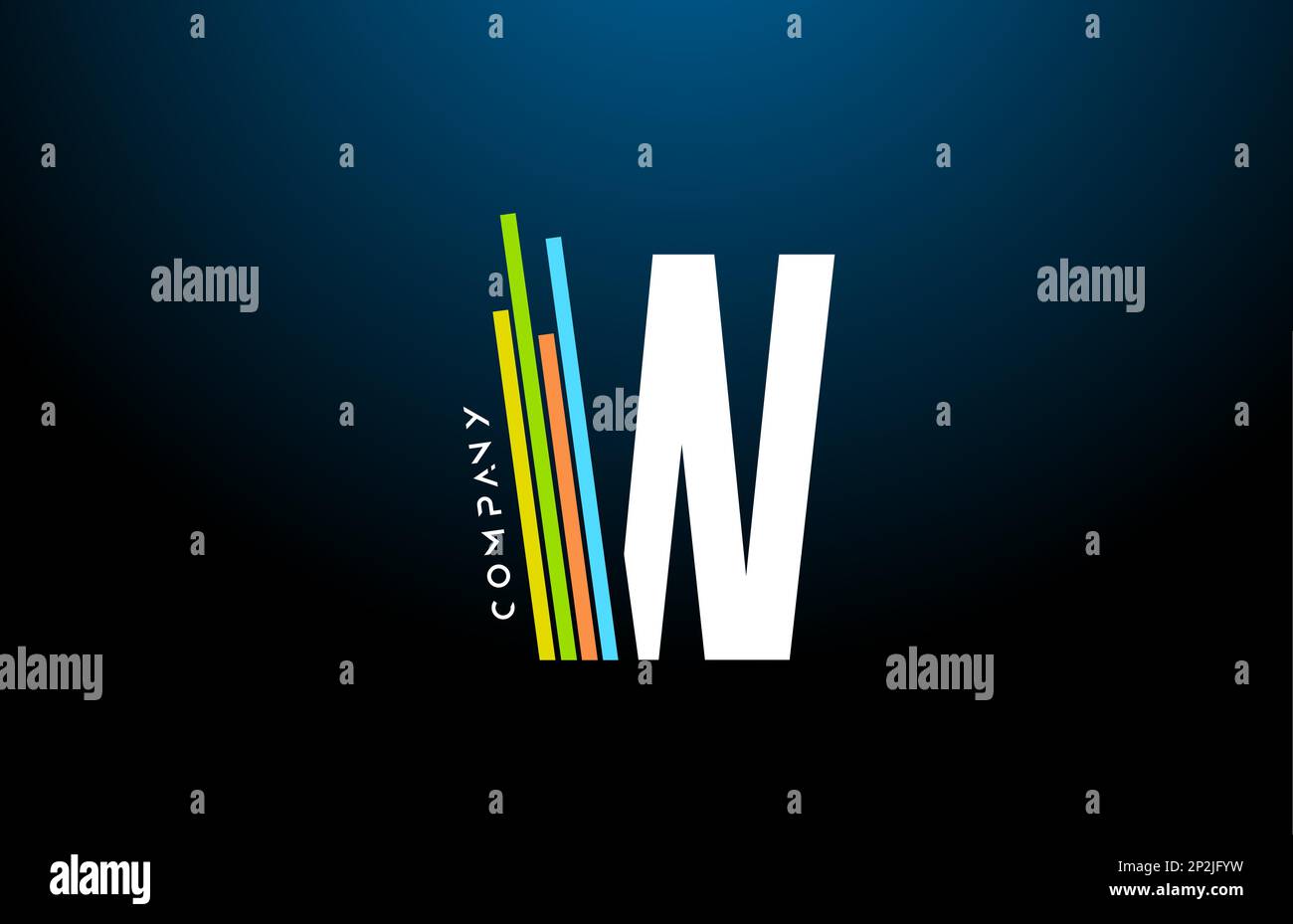 colored W alphabet letter logo icon design with line. Creative template ...