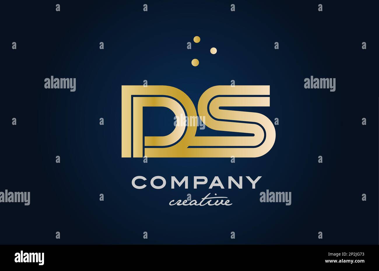 gold golden DS combination alphabet bold letter logo with dots. Joined ...