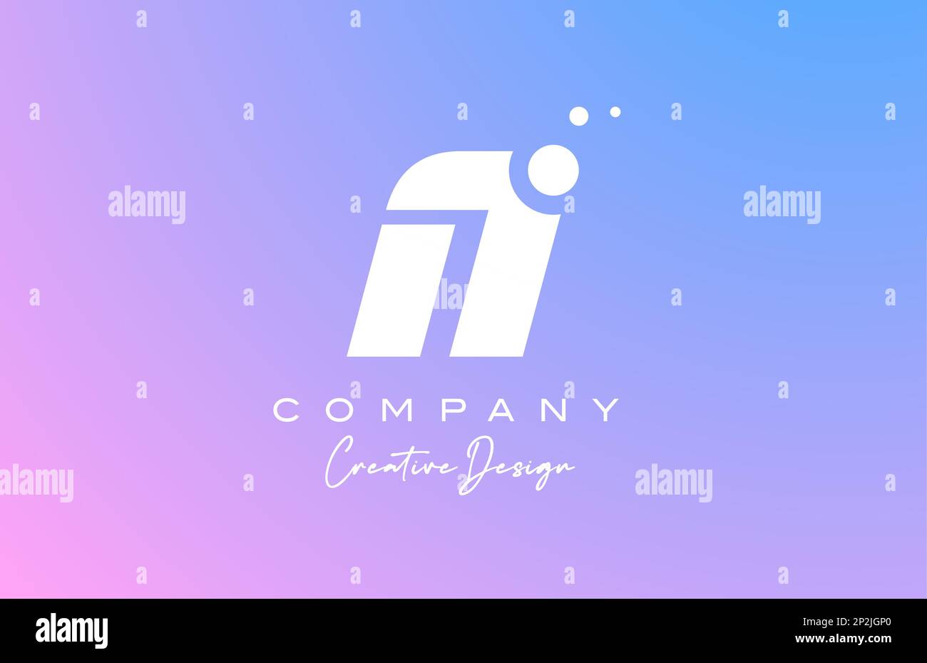 blue pastel N alphabet letter logo with white dots. Corporate creative ...