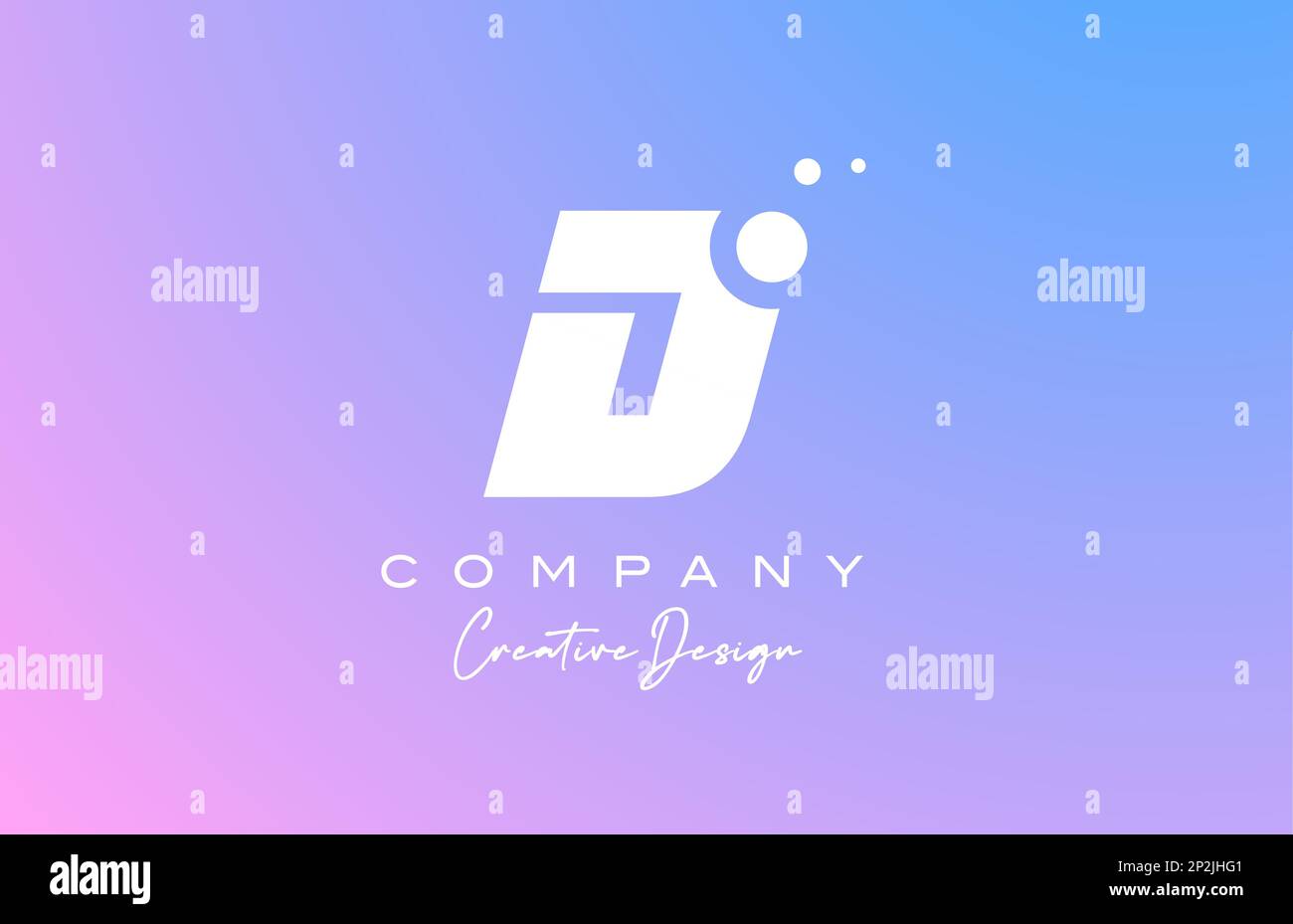 blue pastel D alphabet letter logo with white dots. Corporate creative ...