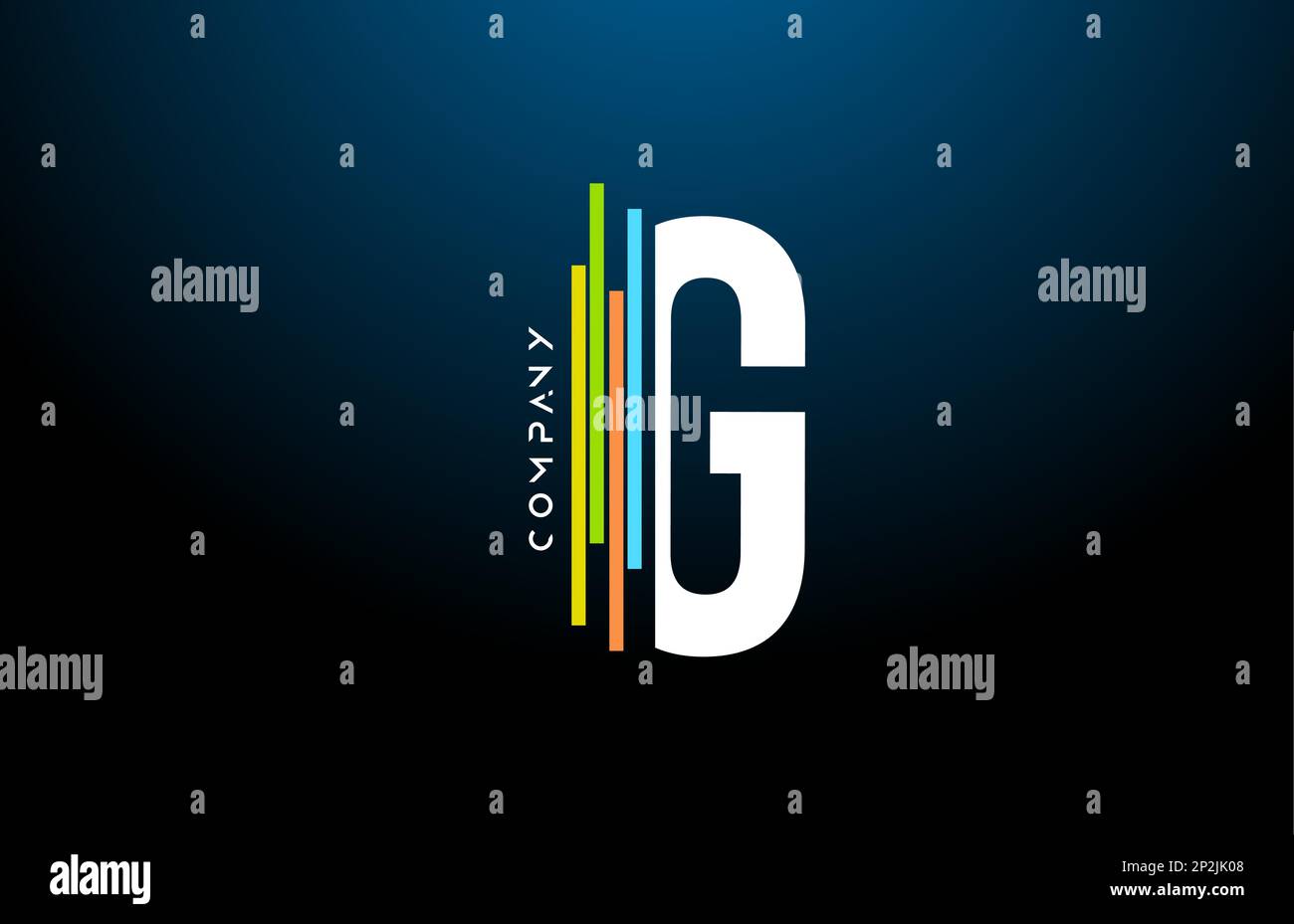 colored G alphabet letter logo icon design with line. Creative template ...