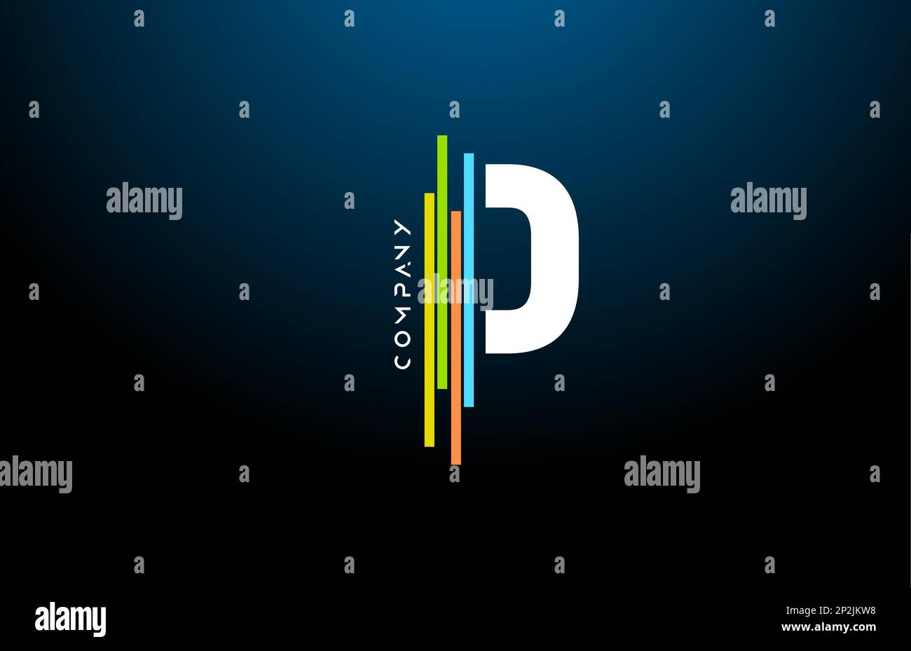 colored P alphabet letter logo icon design with line. Creative template ...