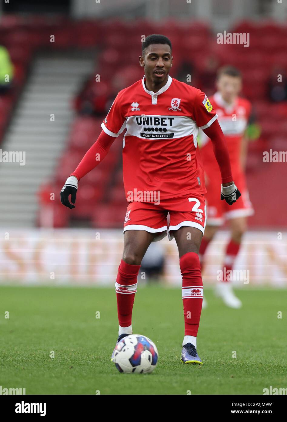 Isaiah Jones of Middlesbrough during the Sky Bet Championship match ...