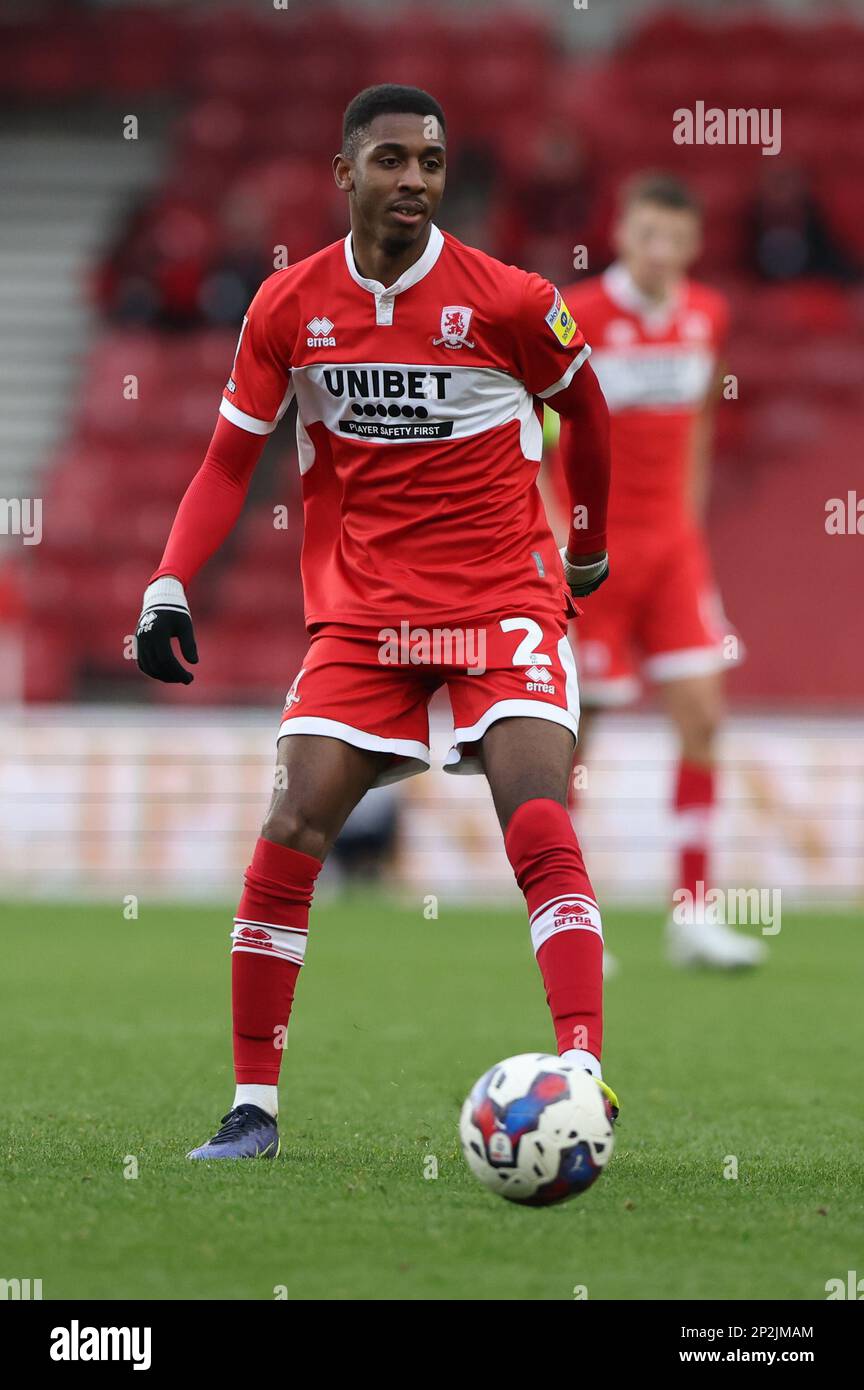 Isaiah Jones of Middlesbrough during the Sky Bet Championship match ...