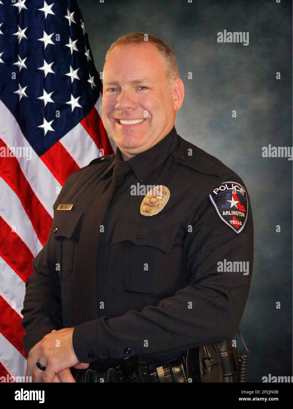 This photo provided by the Arlington Police Department shows police ...