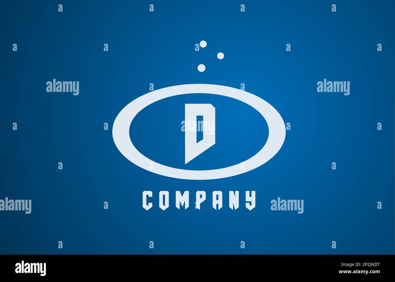 white blue D ellipse alphabet bold letter logo with dots. Corporate ...