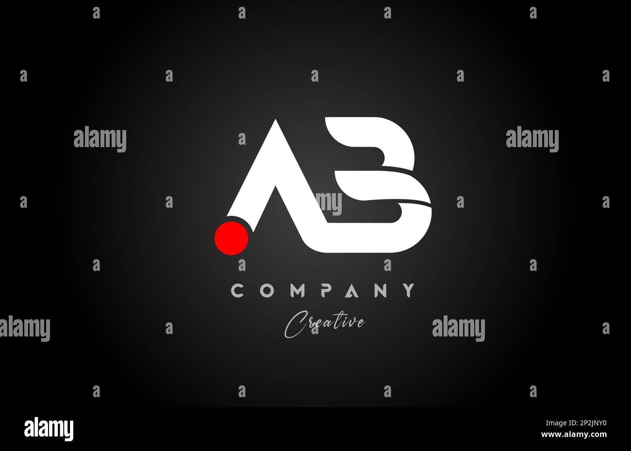 red white alphabet letter AB A B combination for company logo. Suitable ...