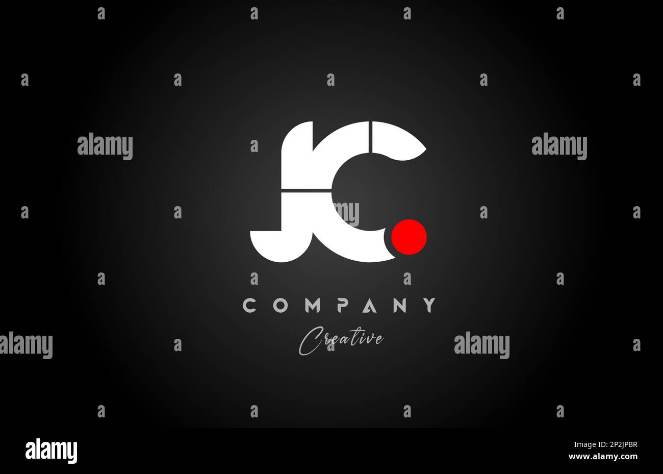 red white alphabet letter JC J C combination for company logo. Suitable ...