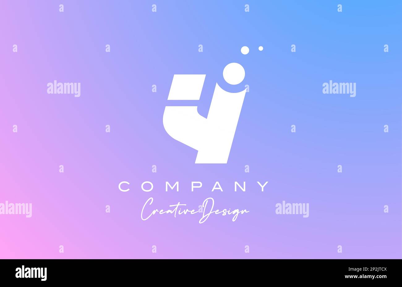 blue pastel Y alphabet letter logo with white dots. Corporate creative ...