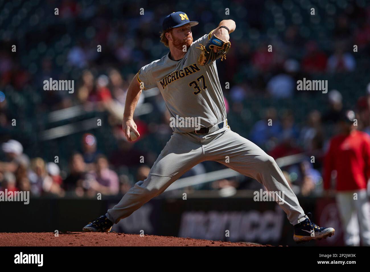 Michigan Wolverines starting pitcher Chase Allen (37) in action against ...