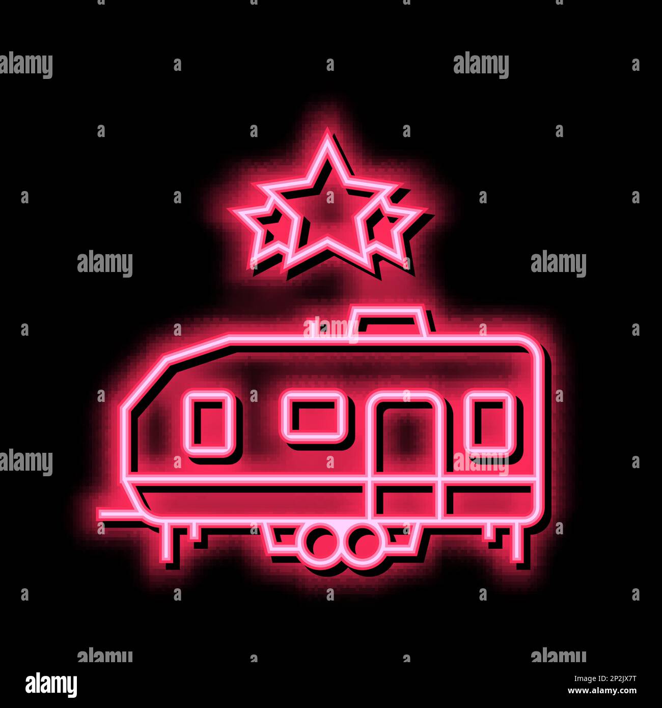 celebrity trailer neon glow icon illustration Stock Vector Image & Art ...