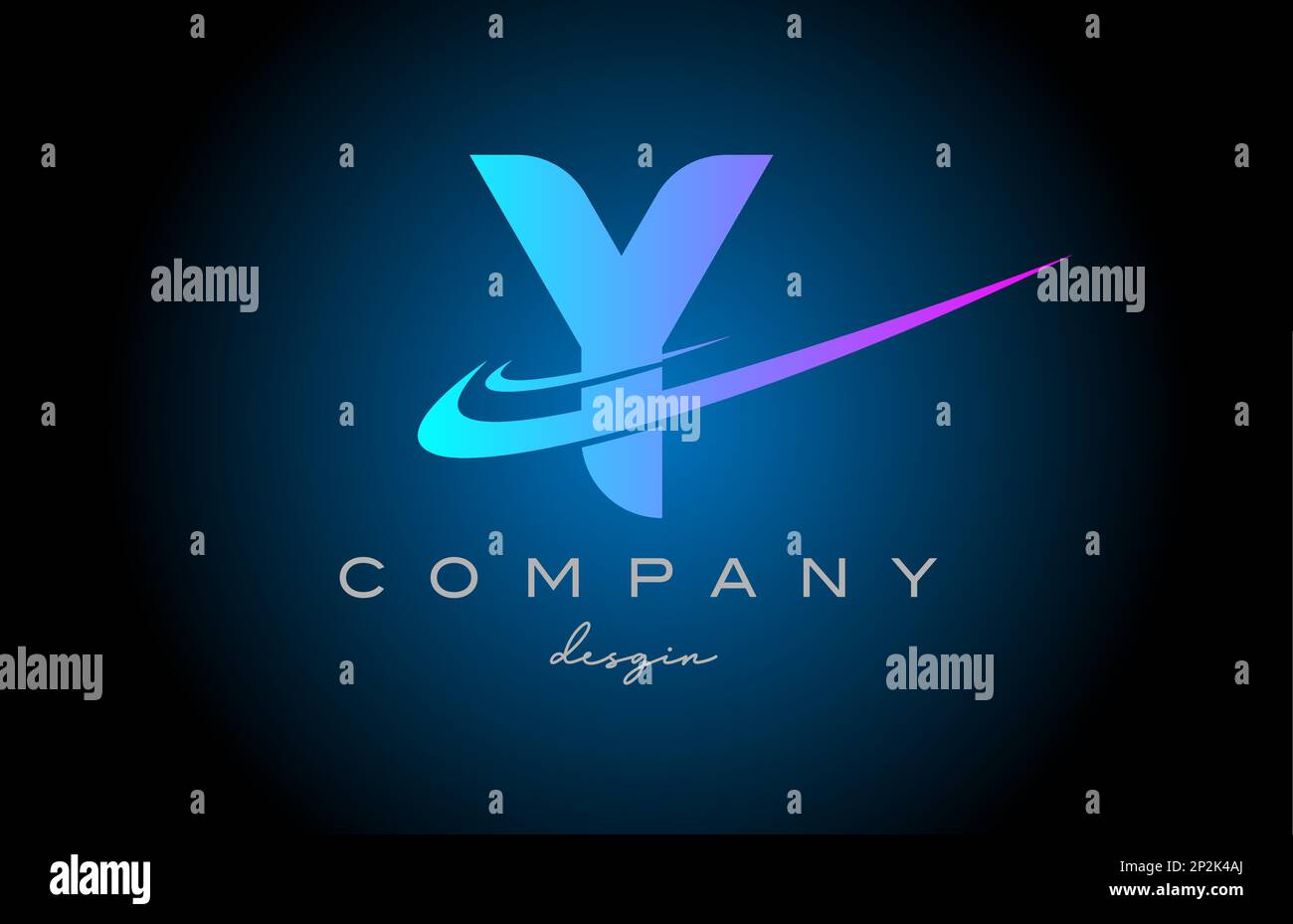 Y pink blue alphabet letter logo with double swoosh. Corporate creative ...