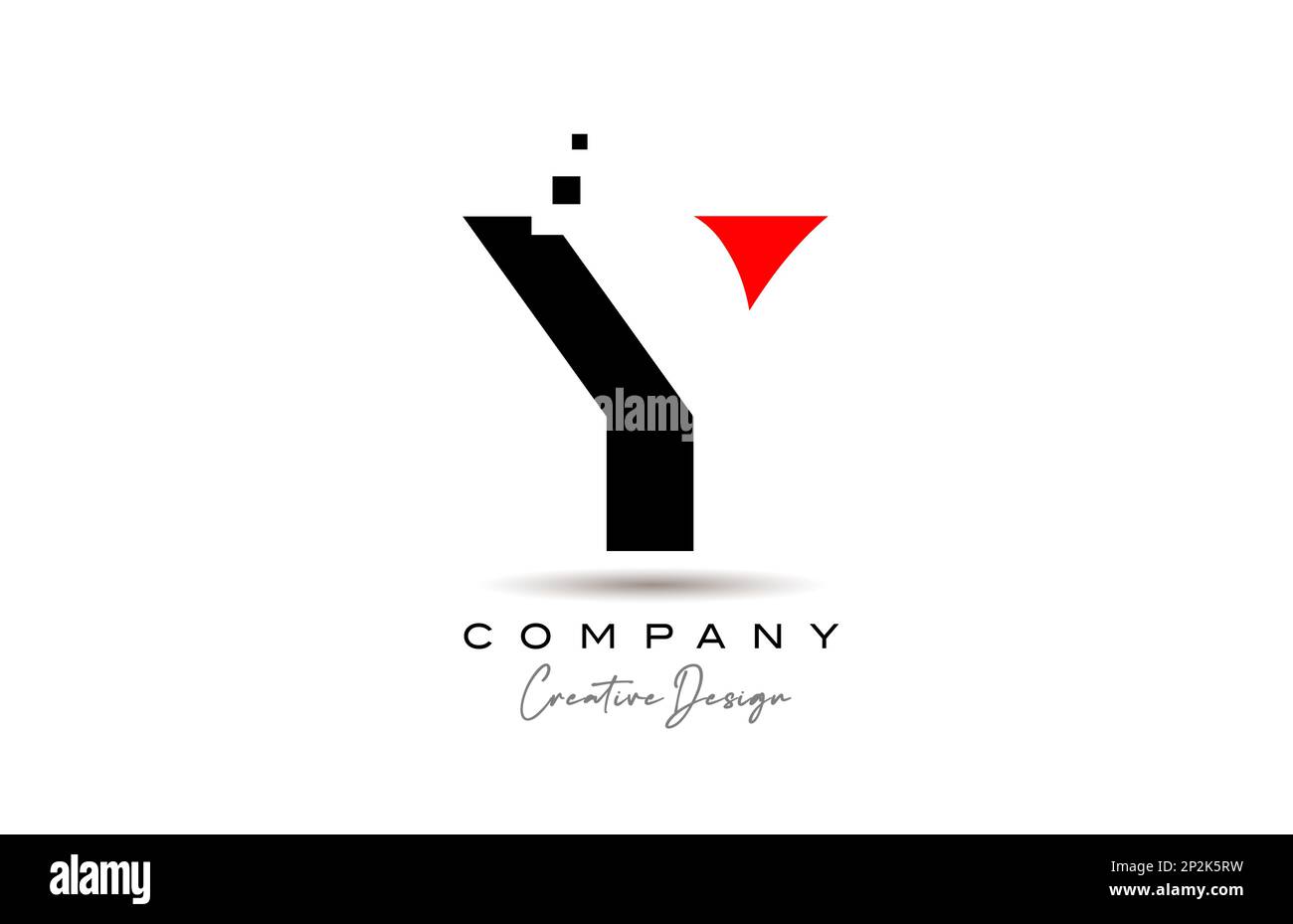 red black Y alphabet letter logo icon design with dots. Creative ...