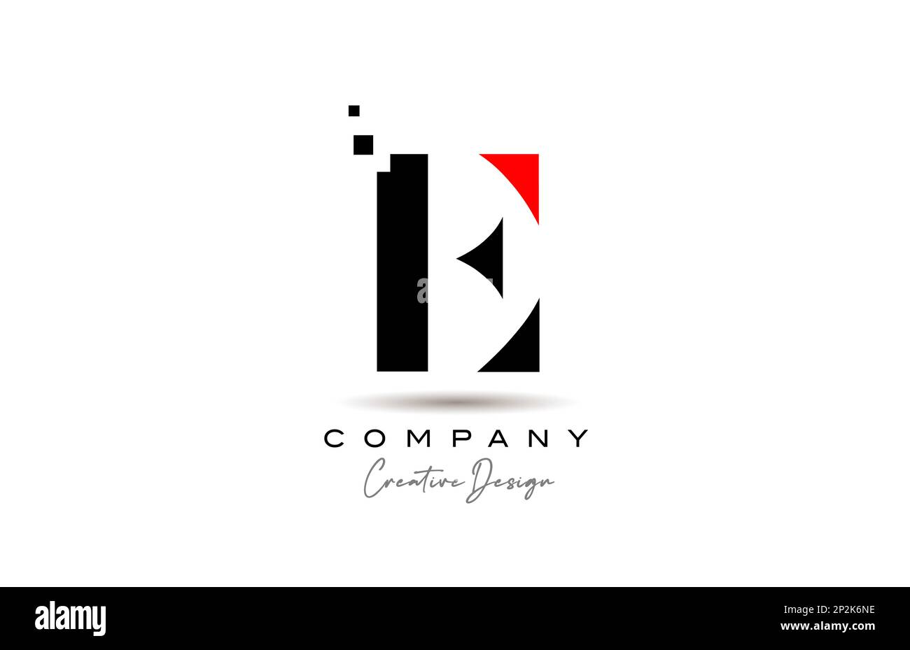 red black E alphabet letter logo icon design with dots. Creative ...