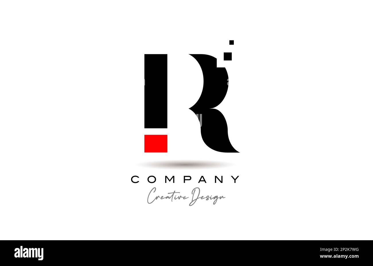 red black R alphabet letter logo icon design with dots. Creative ...
