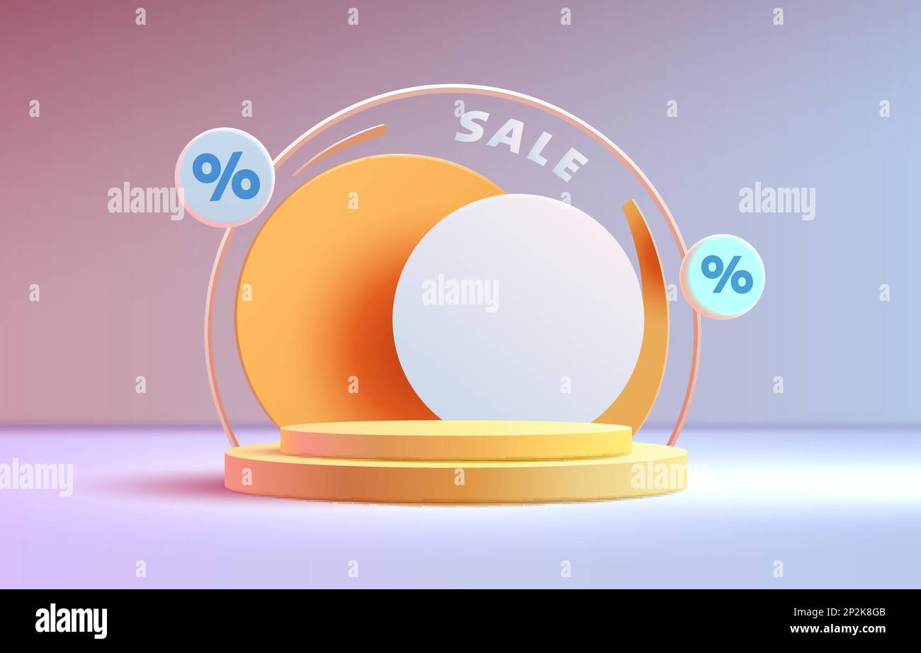 Podium percentage business poster, discount banner offer. Vector ...
