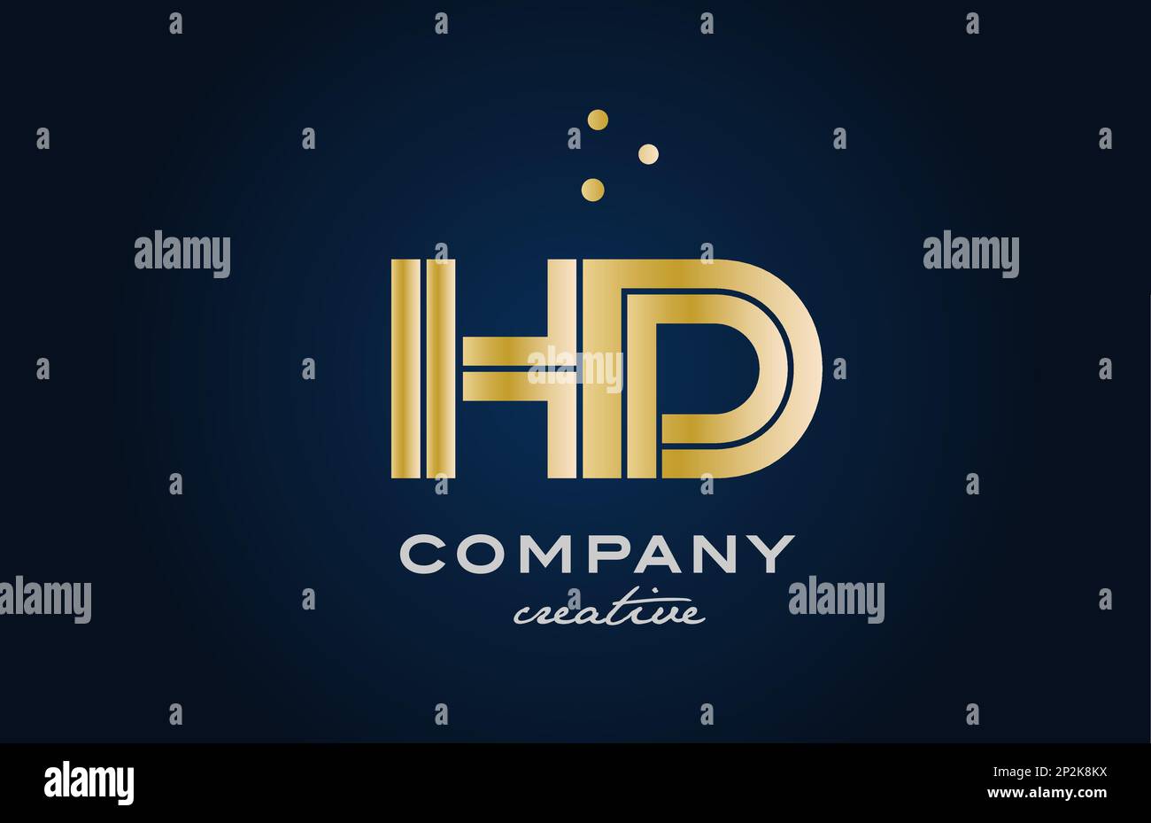 gold golden HD combination alphabet bold letter logo with dots. Joined ...