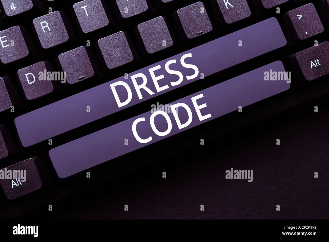 Sign displaying Dress Code. Concept meaning an accepted way of dressing ...