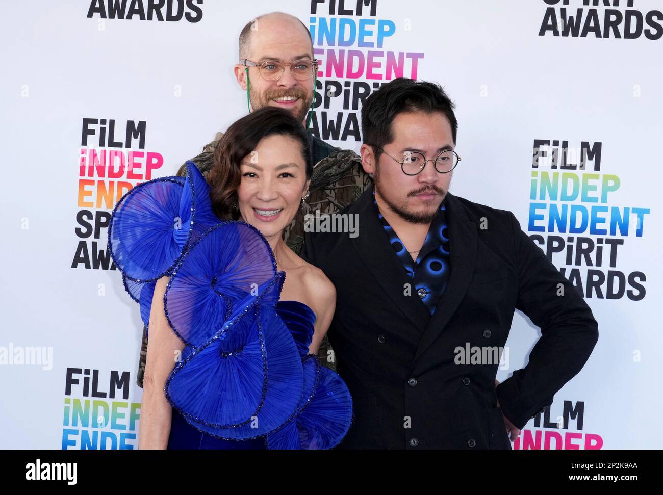 Michelle Yeoh, from left, Daniel Scheinert, Daniel Kwan and arrive at ...