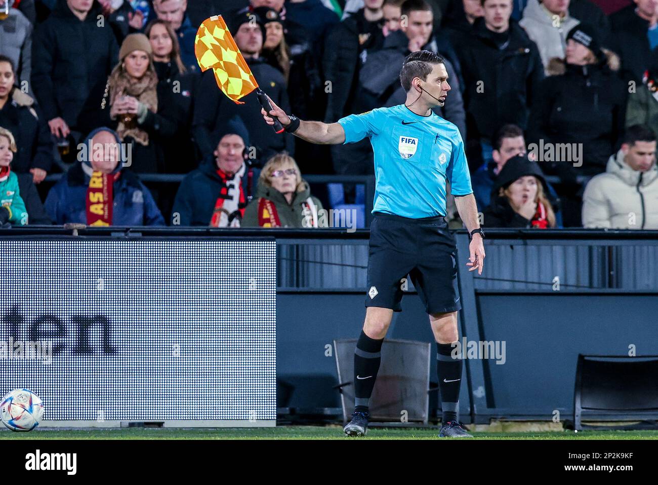 ROTTERDAM, NETHERLANDS - MARCH 4: assistant referee Dyon Fikkert during ...