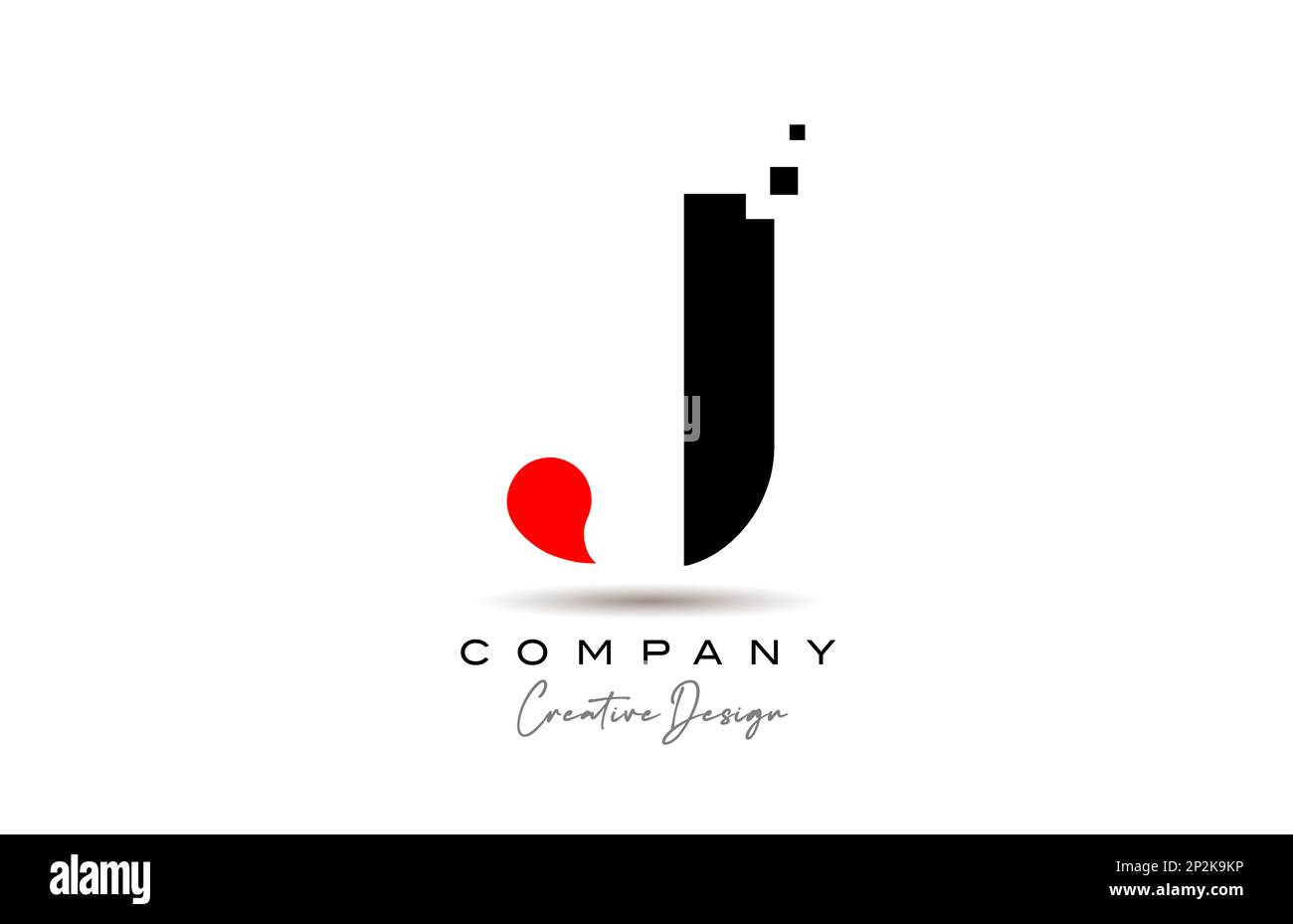 Red Alphabet Letter J Template