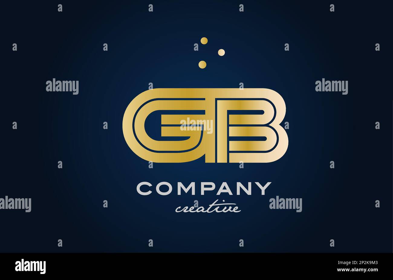 gold golden GB combination alphabet bold letter logo with dots. Joined ...