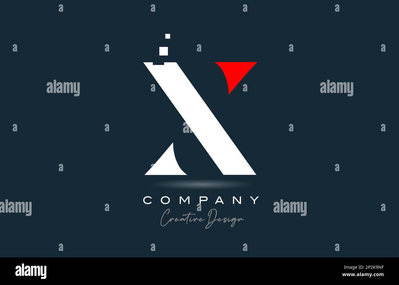 red white X alphabet letter logo icon design with dots. Creative ...