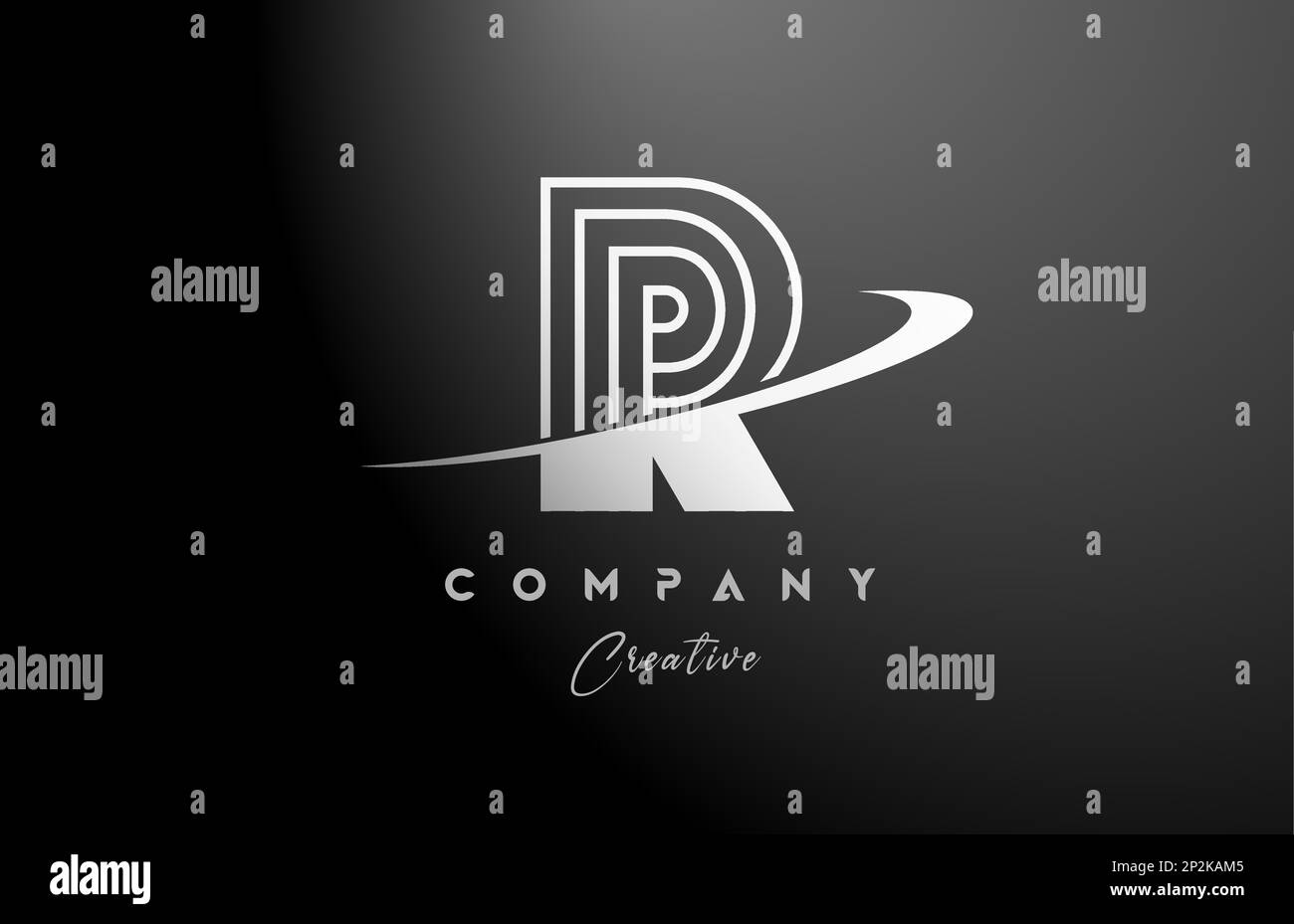 black white R alphabet letter logo icon design with swoosh. Creative ...