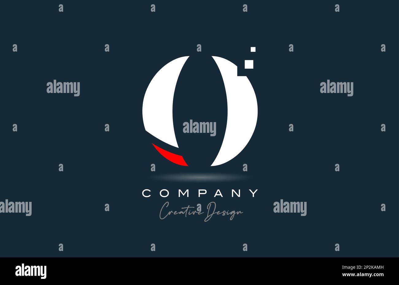 red white O alphabet letter logo icon design with dots. Creative ...