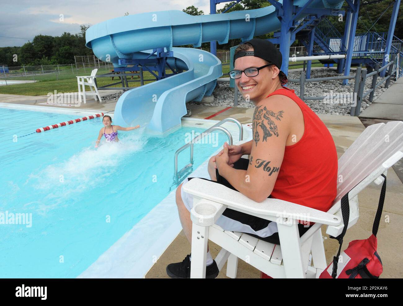 Lifeguard Aaron Cooper poses for a photo at Windber Recreation Pool in ...