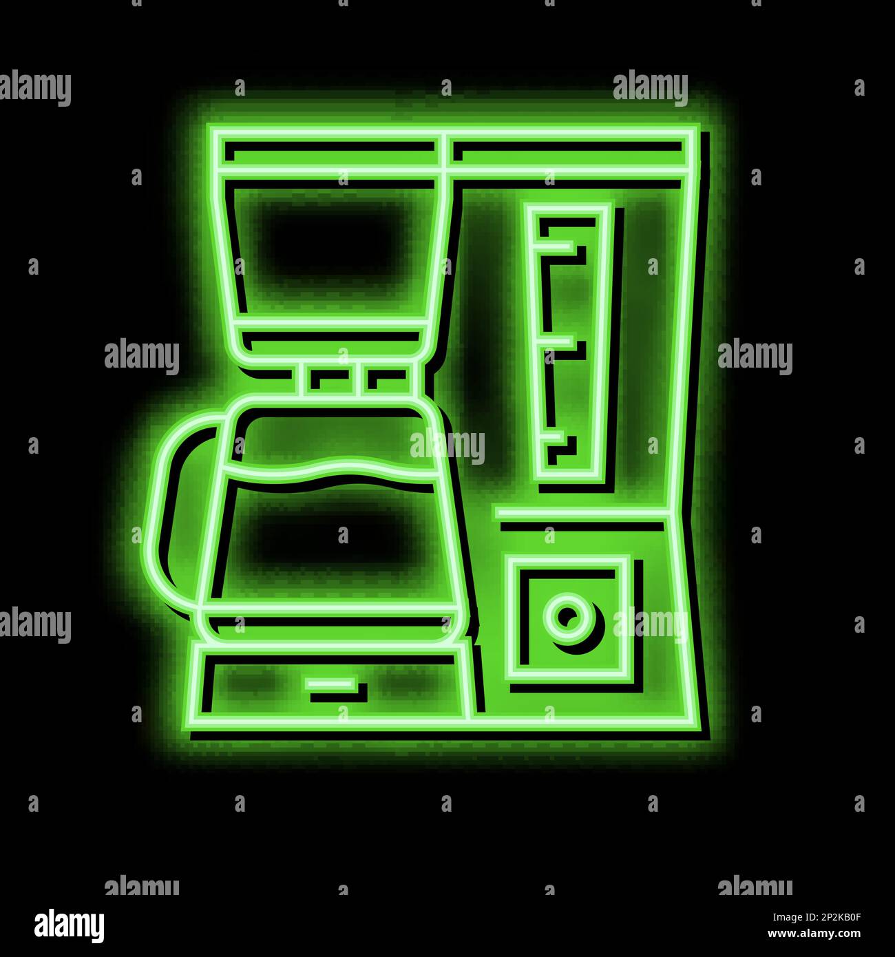 domestic coffee machine neon glow icon illustration Stock Vector Image ...