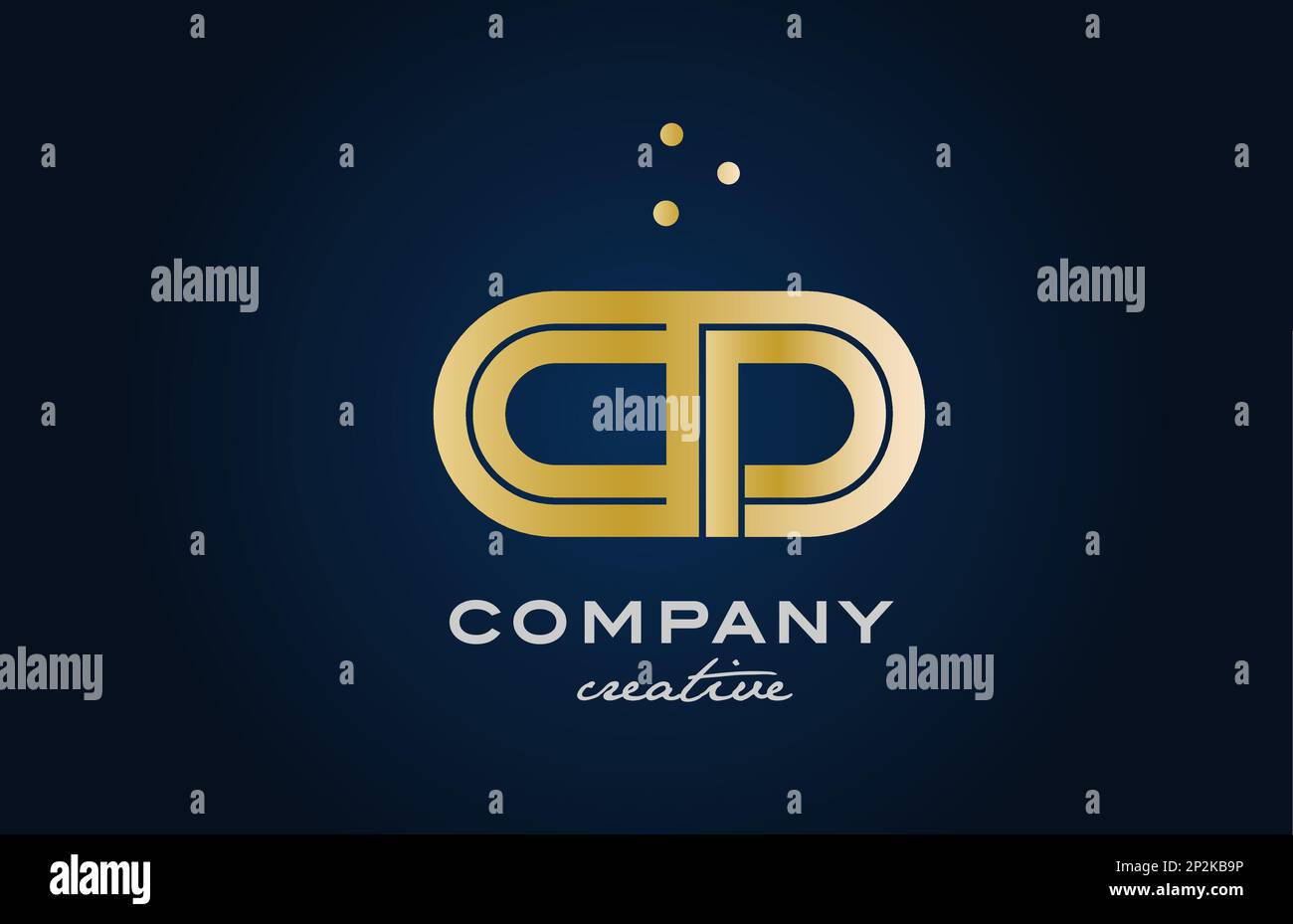 gold golden CD combination alphabet bold letter logo with dots. Joined ...