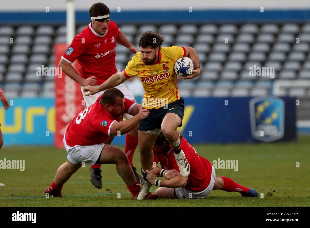 Lisbon, Portugal. 4th Mar, 2023. Martin Mateu of Spain (C ) vies with ...