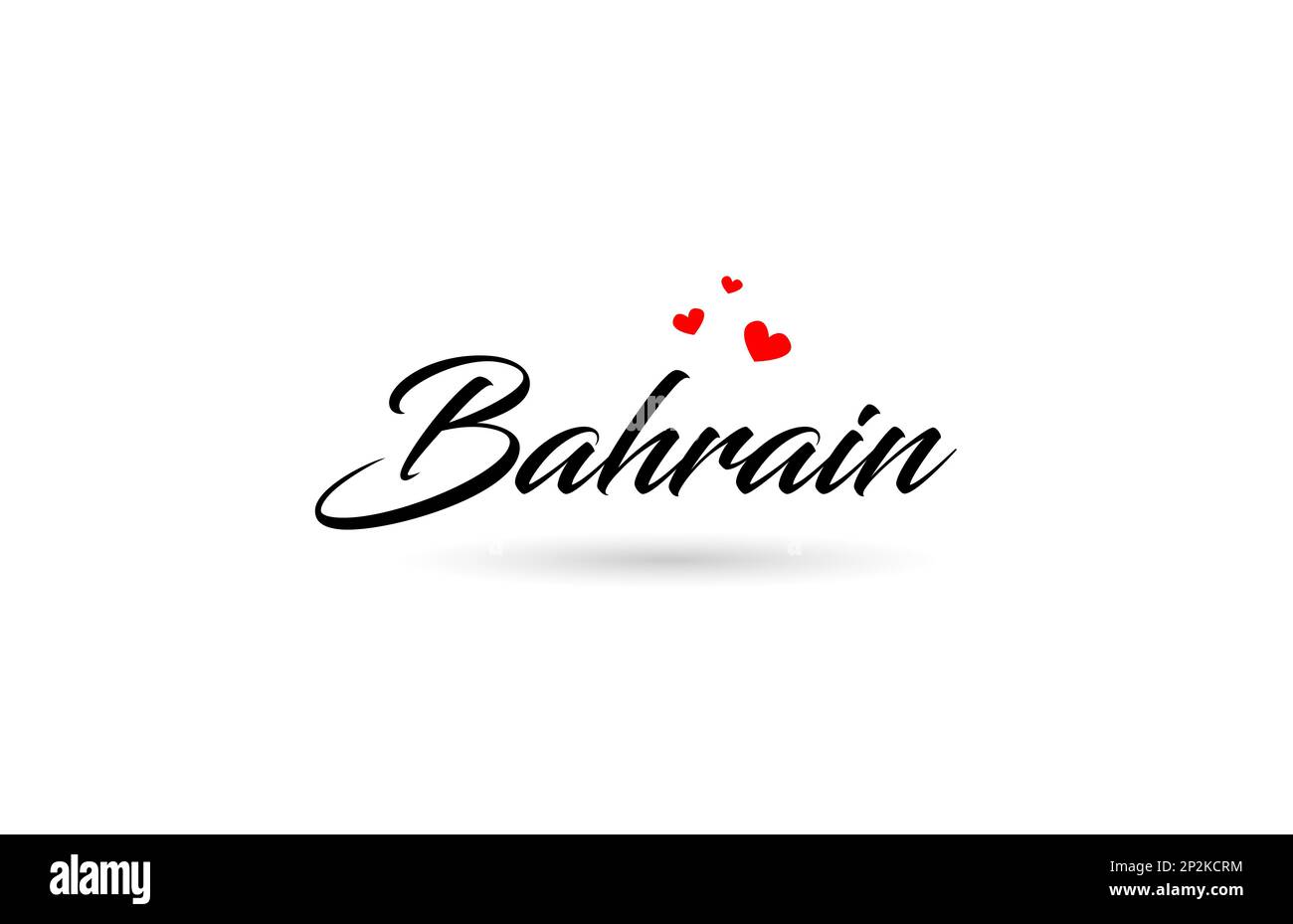 Bahrain name country word with three red love heart. Creative ...