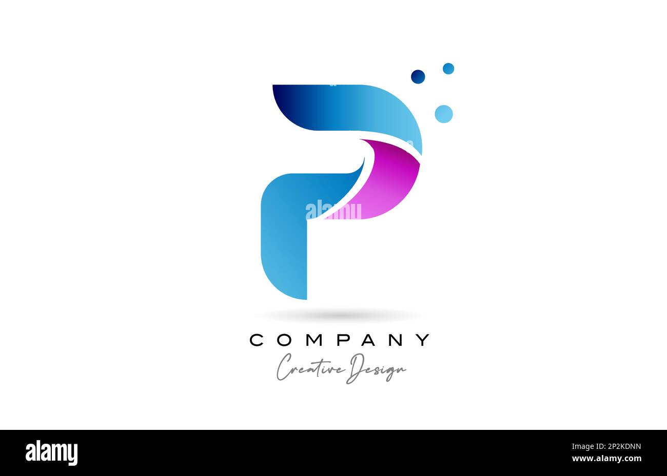 pink blue P alphabet letter logo icon design with gradient. Creative ...
