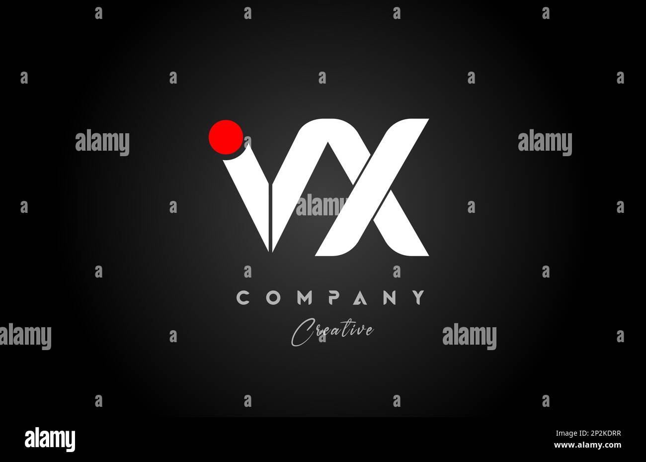 red white alphabet letter VX V X combination for company logo. Suitable ...