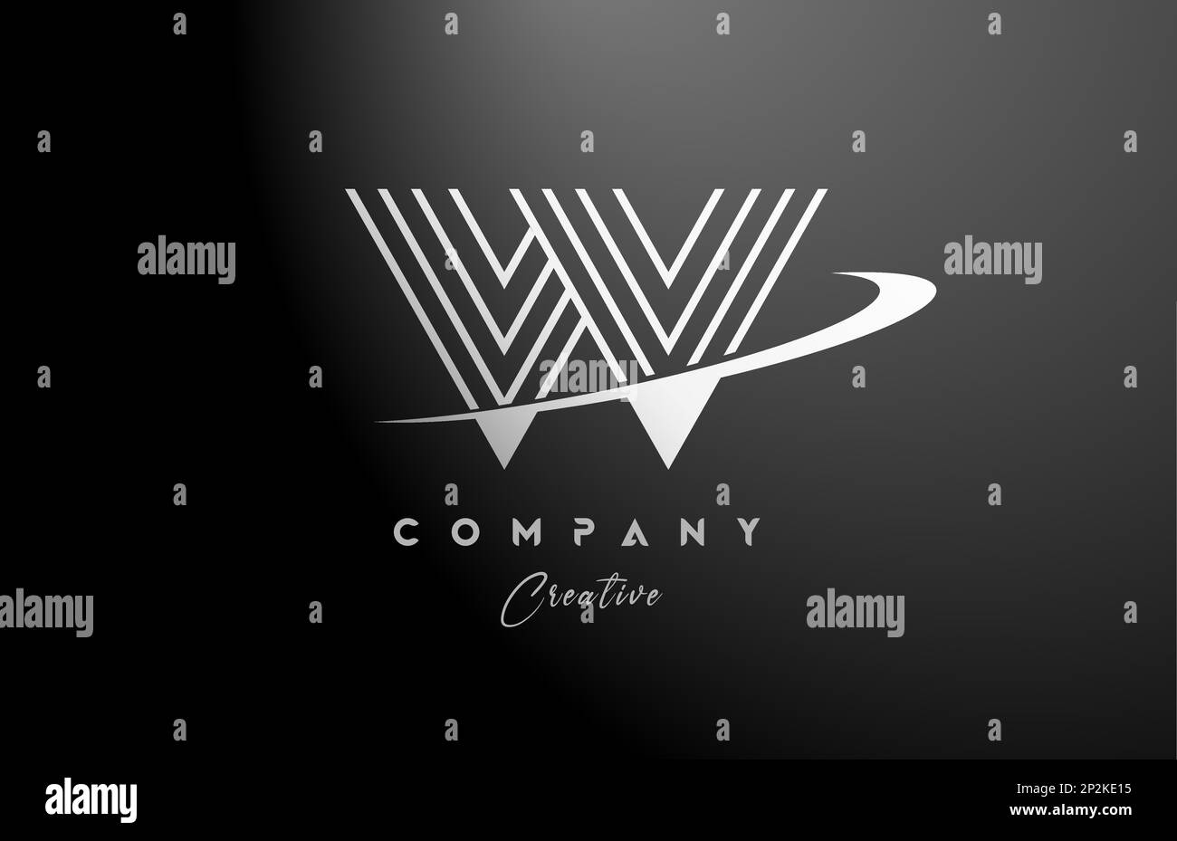 black white W alphabet letter logo icon design with swoosh. Creative ...