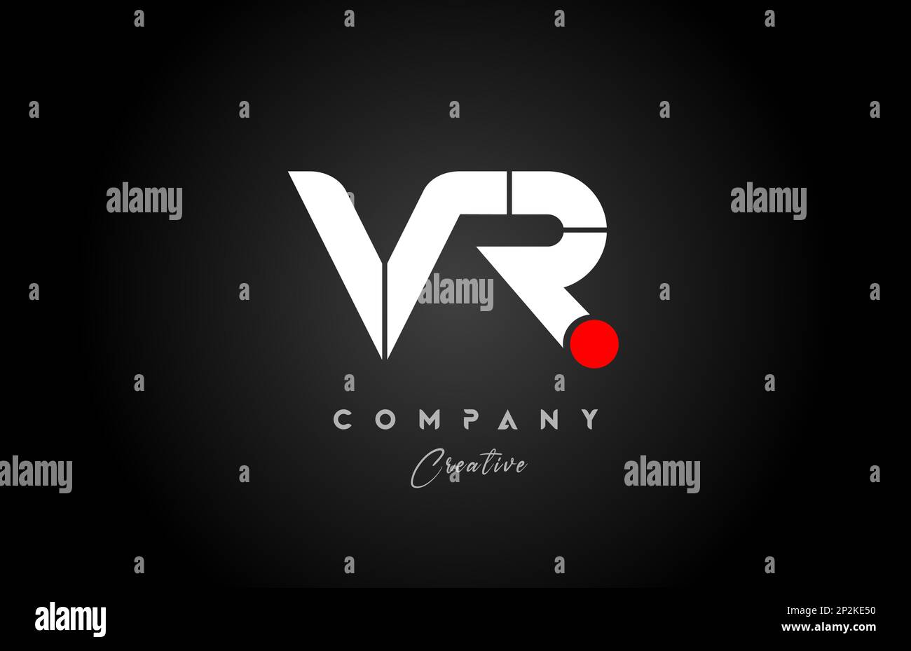 red white alphabet letter VR V R combination for company logo. Suitable ...