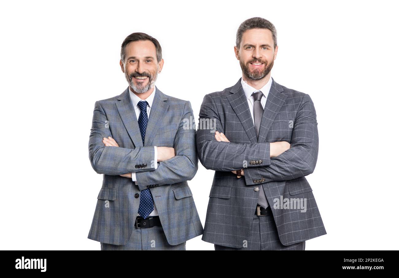 cheerful businessmen leadership concept. leadership of two businessmen ...