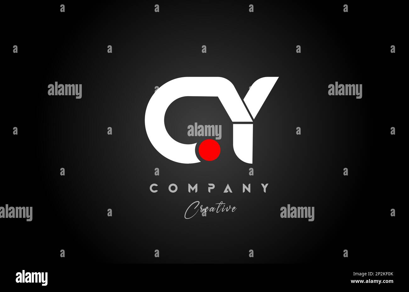 red white alphabet letter CY C Y combination for company logo. Suitable ...